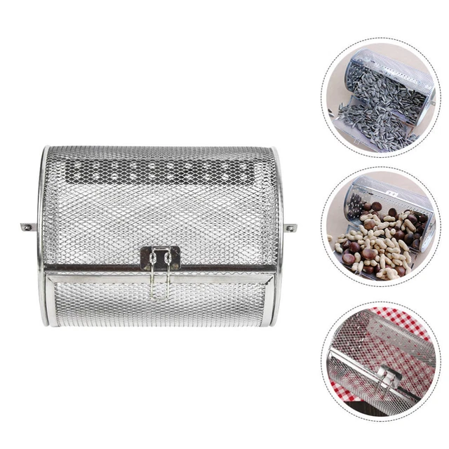 STAINLESS STEEL ROTATING BBQ Rotisserie Basket for Outdoor Grilling-KS ...