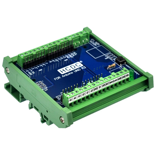 Din Rail Mount Pinout Breakout Terminal Block Module For Arduino Uno R3