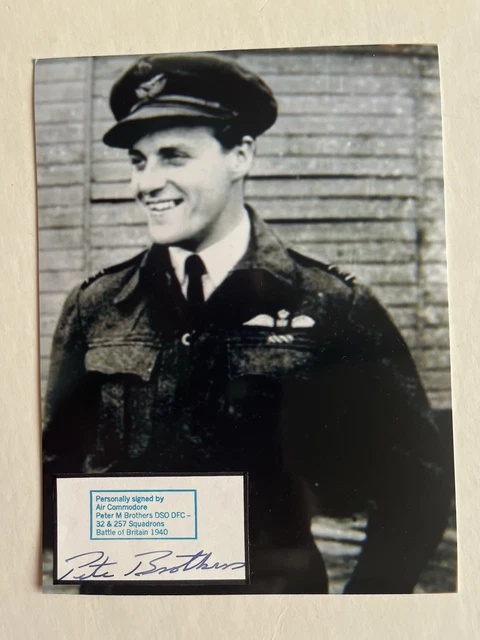 PORTRAIT PHOTO + Signature WW2 RAF Battle Of Britain Pilot Pete ...