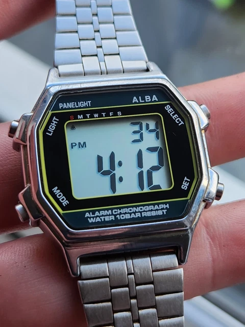 VINTAGE 1984, ALBA/SEIKO Panelight Quartz, Chrono/Alarm Digital Watch ...