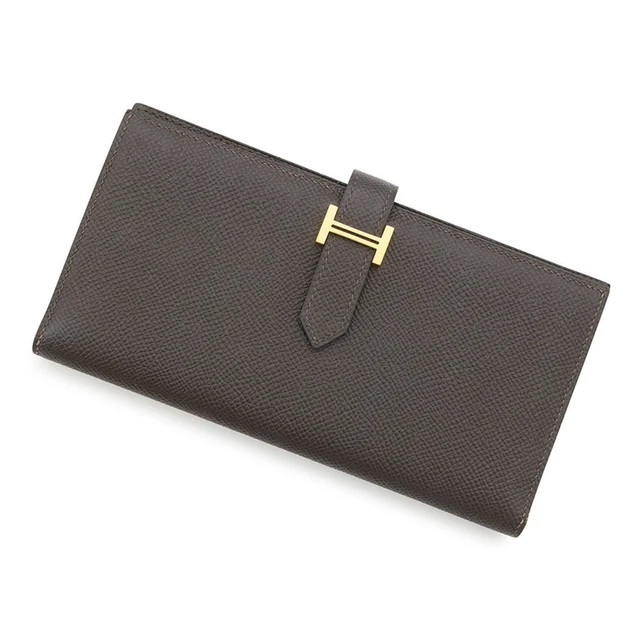 HERMÈS BEARN SOUFFLÉ long wallet, Ebène, Epson, Y stamp, HERMES wallet ...