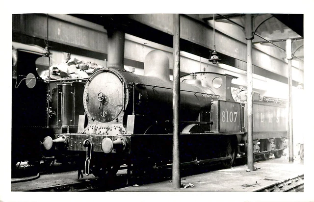 B & W Photo - Lms Loco 8107 Birkenhead - 14X9 Cm £2.95 - PicClick UK