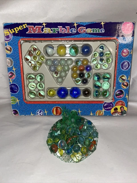 VINTAGE IN ORIGINAL Box Super Marble Game & A Plastic Net Containing ...