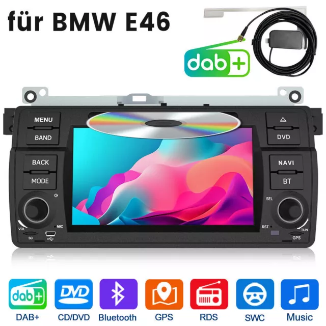 PER BMW SERIE 3 E46 1998-2006 7" autoradio Bluetooth GPS navigazione CD ...