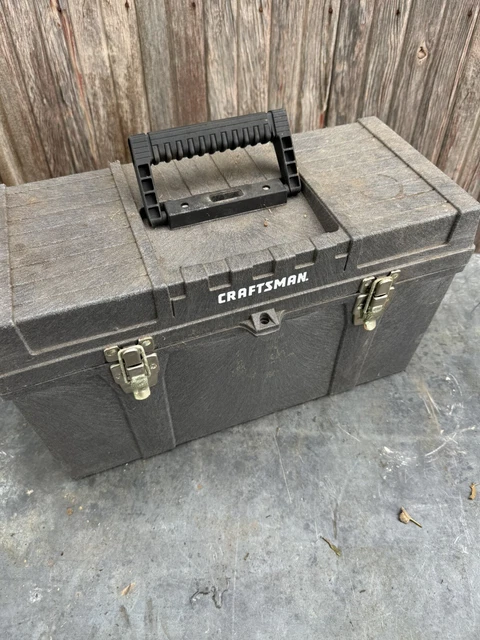 VINTAGE CRAFTSMAN 19” LOCKABLE Tool Box Gray Tray Made in USA Plastic ...