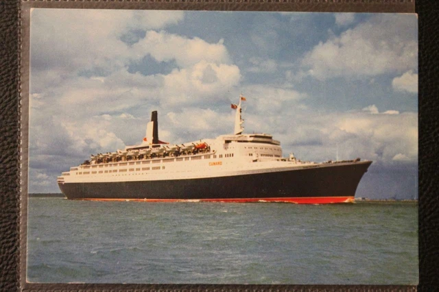 CUNARD LINE POSTKARTE Rms Queen Elizabeth Qe2 Frühe Ansicht Um 1969 EUR ...