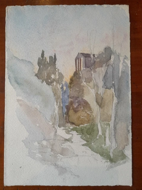 PEINTURE ANCIENNE AQUARELLE 19ème paysage dessin EUR 25,00 - PicClick FR