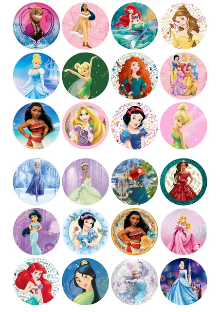 24 PRINCESS EDIBLE Wafer Paper Cupcake Toppers Wafer Paper Fairy Cake ...
