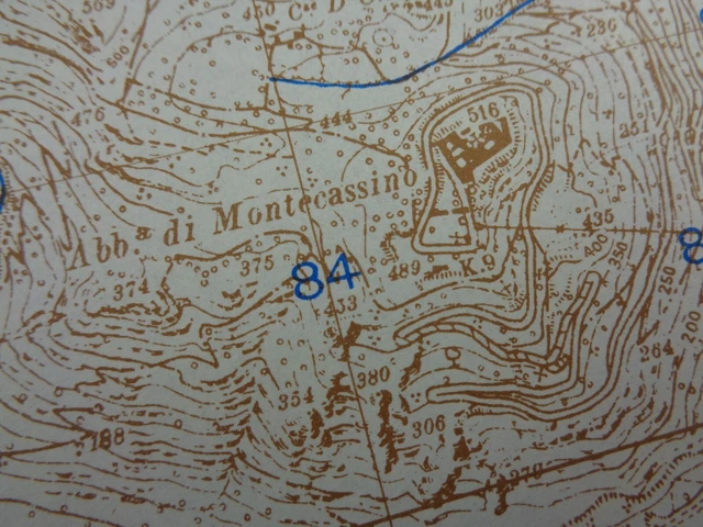 WW2 US ARMY map of MONTE CASSINO (April 1944 FINAL BATTLE) GUSTAV LINE ...
