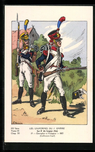 CPA LES UNIFORMES du Ier Empire, Le 3e de Ligne, Grenadier et Voltigeur ...