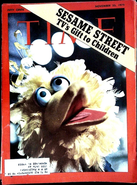 TIME MAGAZINE NOVEMBER 23, 1970 Big Bird Sesame Street FRONT COVER ONLY ...
