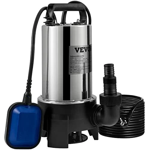 Vevor Pompa Sommersa Elettrica Da Drenaggio Per Acqua Sporca 1100w Da