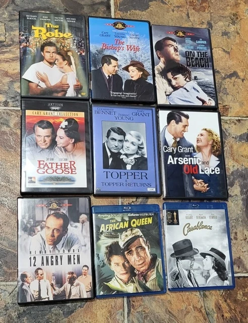 LOT OF 9 Classic Movies Dvd Blu-Ray African Queen,Casablanca,12 Angry ...