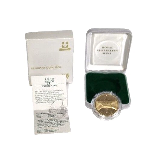 1988 $5 PARLIAMENT House Five Dollar Proof Coin RAM EUR 42,60 - PicClick FR