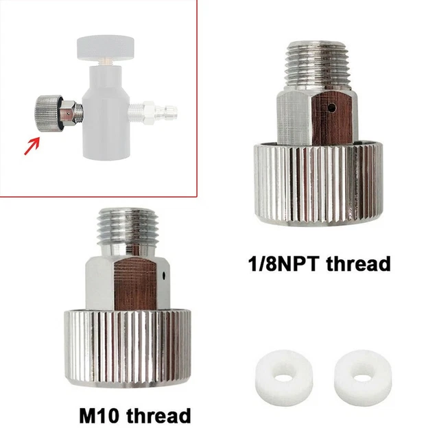EXHAUST CONNECTOR SCREW Thread Valve 1/8 NPT/M10 Air Bleed Connector ...