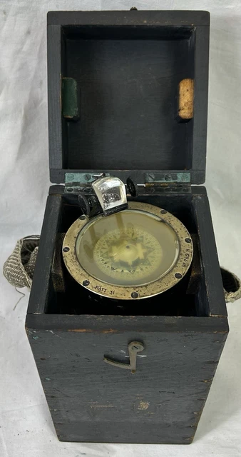 WW2 MILITARY HAND Bearing Compass, Patt 31, RAF, Royal Navy, Maritime ...