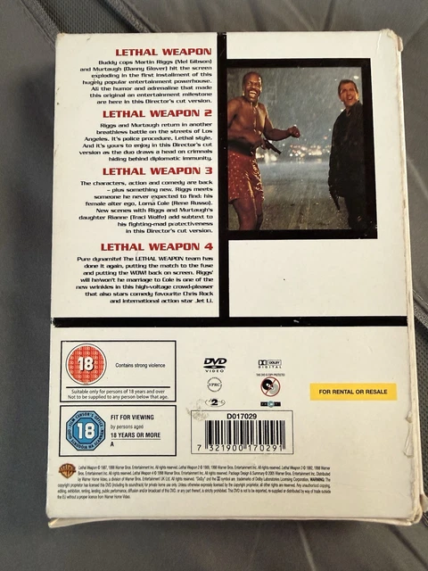 LETHAL WEAPON COLLECTION - 1 - 4 Boxset (Box Set) (DVD, 2005) £3.95 ...