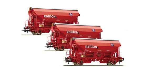 ROCO 76175 SET Of 3 Hopper Cars Tds Red Livery, RAILON £119.86 ...
