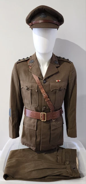 WW2 AUSTRALIAN ARMY Officers Uniform Named Tunic, Pants, Cap, Sam ...