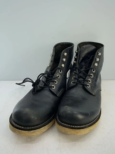RED WING LACE-UP Boots/Uk7.5/Blk/8165/Classic Round/Plain Toe/Work ...