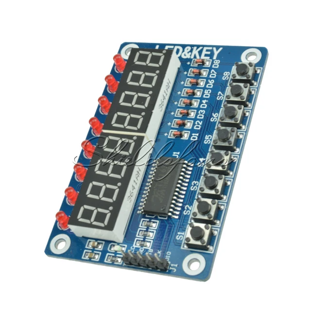 8-BIT LED 8-BIT Digital Tube 8 KeyS TM1638 Display module for AVR ...