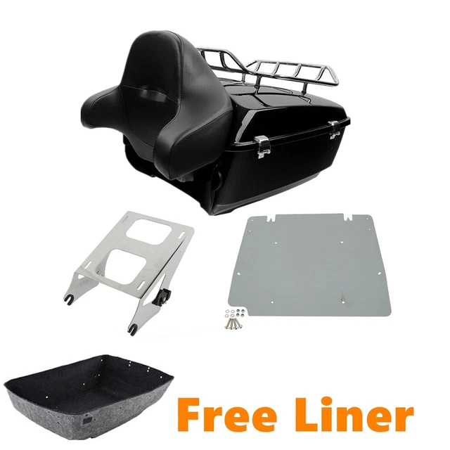 KING PACK TRUNK Top Rail 2UP Rack & Plate Fit For Harley TourPak ...