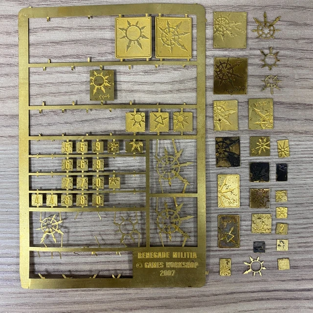 RENÉGATS MILICE GRAVÉ Laiton Icon Badge Marquages Warhammer 40,000 ...