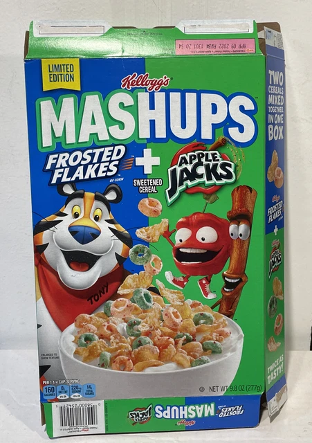 KELLOGG’S MASHUPS FROSTED Flakes + Apple Jacks Cereal Box Empty £4.70 ... KELLOGG’S MASHUPS FROSTED Flakes + Apple Jacks Cereal Box Empty £4.70 ...