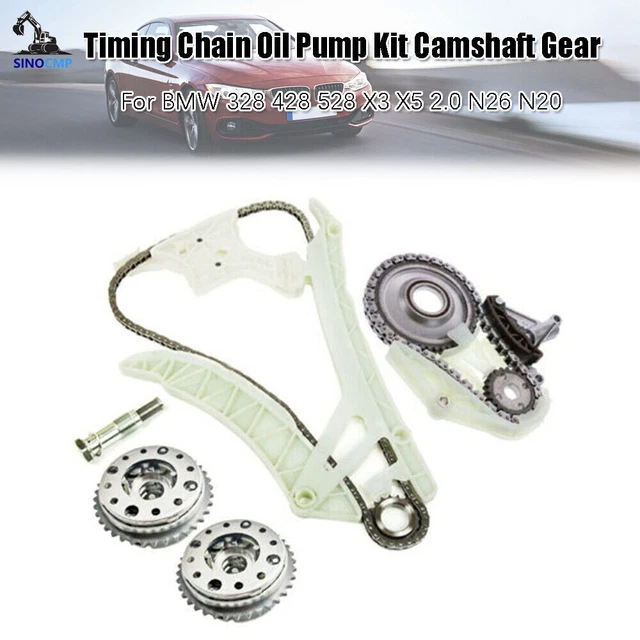 TIMING CHAIN OIL Pump Kit Camshaft Gear For BMW 328 428 528 X3 X5 2.0L ...