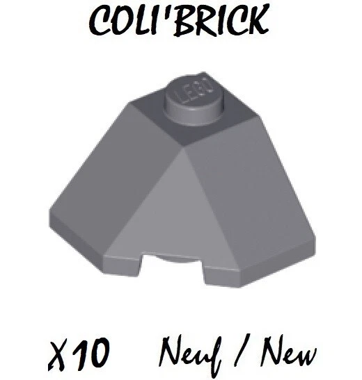 LEGO 13548 - 10x Brique Wedge 2x2 slope 45 corner - Gris Dark Bluish ...