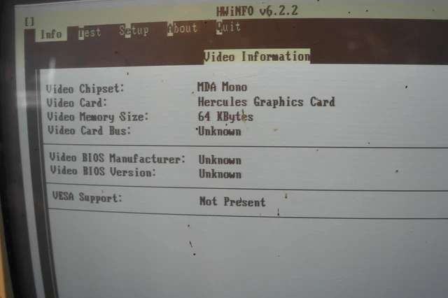 MONOCHROME 8 BIT XT ISA DB9 graphics video display adapter card HGA MGA ...