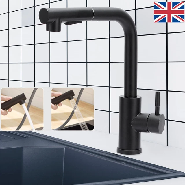 MODERN MONO PULL Out Kitchen Mixer Tap Dual Spout Spray Single Lever ...