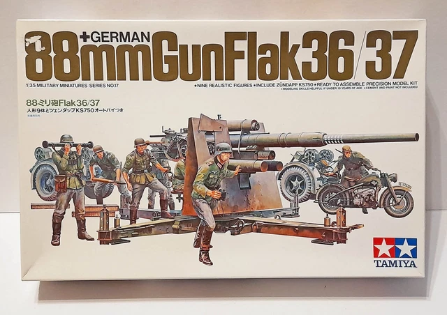 TAMIYA GERMAN 88MM GunFlak 36/37 1/35 Scale Model Kit £8.66 - PicClick UK