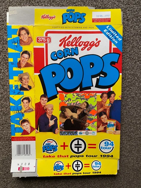 KELLOGG`S 1994 CORN Pops Cereal Box Take That Tour 94 Limited Edition ...