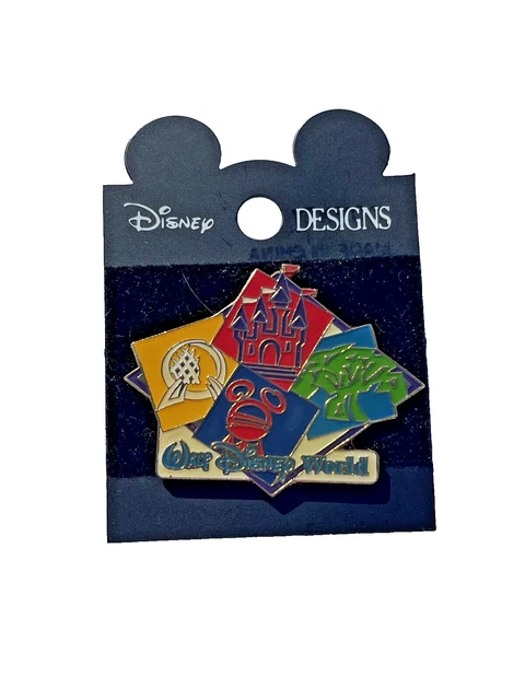 WALT DISNEY WORLD Four Parks Logo Trading Pin Squares Earful Tower 2000 ...