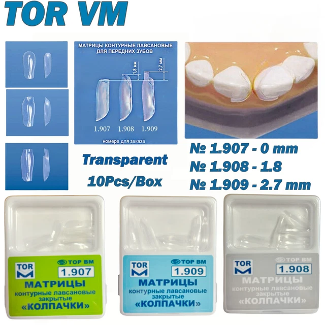 DENTAL CLEAR MATRIX Matrice Anterior Transparency Bow Matrices L/M/S ...