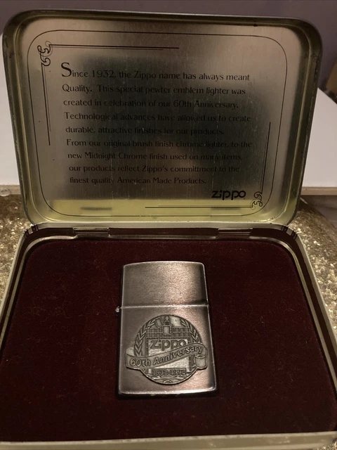 ZIPPO’S COLLECTIBLES 🔲60TH Anniversary Limited Edition 1932-1992 Original £99.00 - PicClick UK