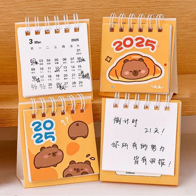 MINI 2025 CALENDAR Standing Flip Monthly Plan Cute Desktop Calendar ...