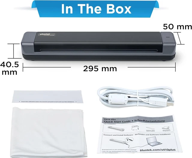 PLUSTEK S410 PLUS - Small USB Portable Sheet-Fed A4 Document Scanner ...