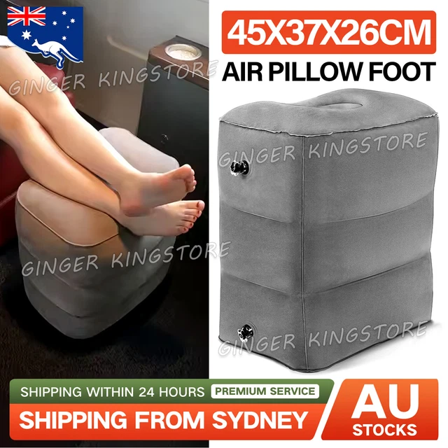 INFLATABLE FOOT REST Stool Adjustable Height Pillow Multipurpose Travel ...
