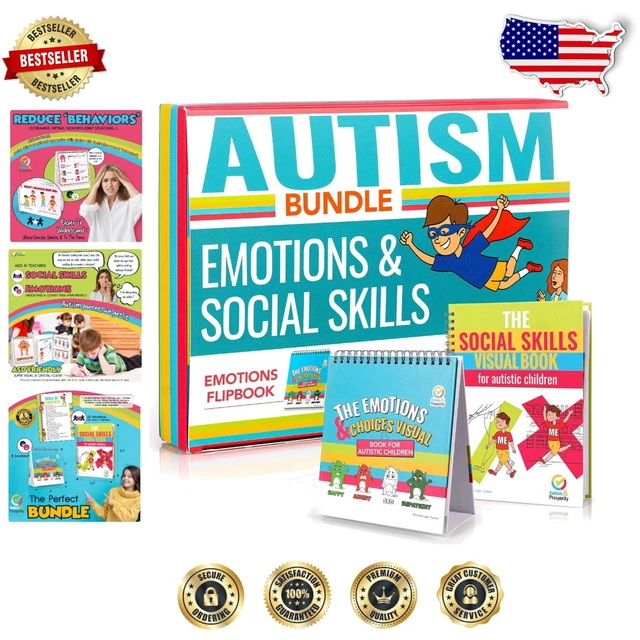 VISUAL EMOTIONS FLIPBOOK & Social Skills Game for Kids with ASD - 1 to ...