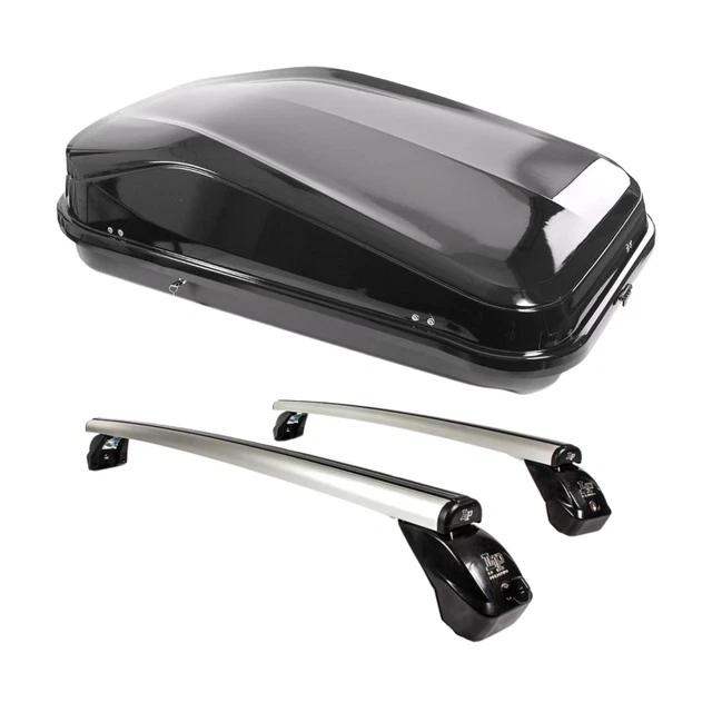 ALUMINIUM AERO LOCKABLE Roof Rack & Roof Box 420L For Toyota Avensis ...