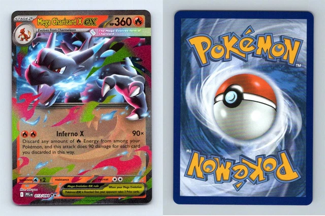 MEGA CHARIZARD X EX #013/094 Phantasmal Flames Double Rare Holo Pokemon ...