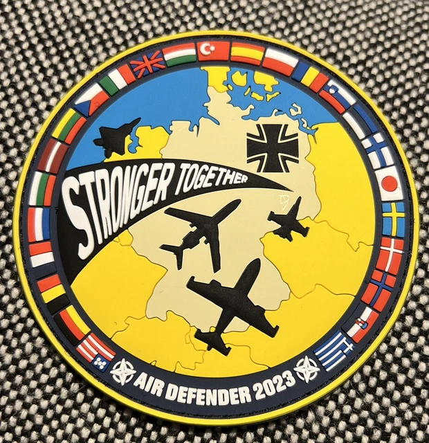 AIR DEFENDER 2023 Patch Aufnäher Airbus A400M Bundeswehr USAF PVC F-35 ...