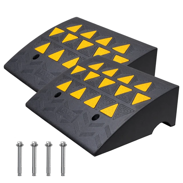 VEVOR RAMPE À Seuil 2PCS Rampes Trottoir en Caoutchouc Hauteur 15,2cm ...