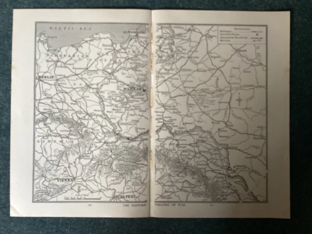 ANTIQUE MAP ILLUSTRATING The Eastern Theatre of War, , WW1, 1915 print ...
