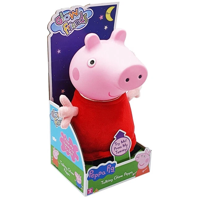PEPPA PIG TALKING Peppa Figure Glow Friends Soft and Cuddly Toy Ages 18 ...