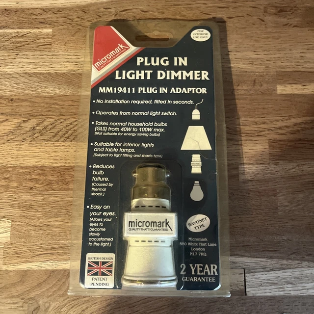 MICROMARK PLUG IN Light Dimmer, Night Light Nursery Bedroom Porch New ...