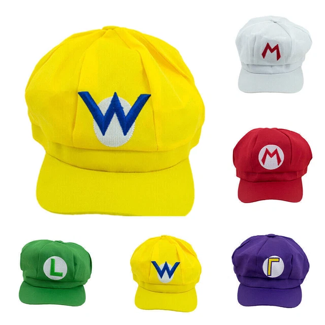 SUPER MARIO BROS Hats Gift Luigi Wario Waluigi Caps Cosplay Costume ...