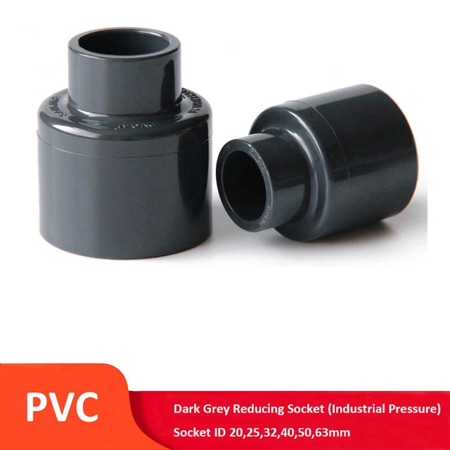 DARK GREY PVC Reducing Socket Solvent Weld Industrial Pressure Grade ...